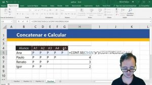 Como inserir Textos com Valores Calculados no Excel?