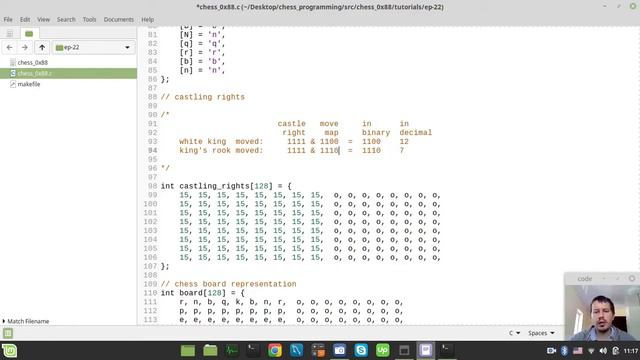 22-How does CHESS ENGINE handle updating CASTLING RIGHTS