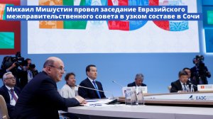 Михаил Мишустин провел заседание Евразийского межправительственного совета в узком составе в Сочи