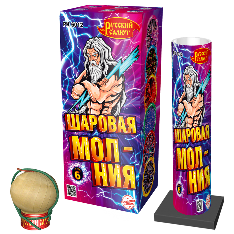 Фестивальные шары Шаровая молния 1,75" х 6 РК6012 Русский салют | Пиромаркет