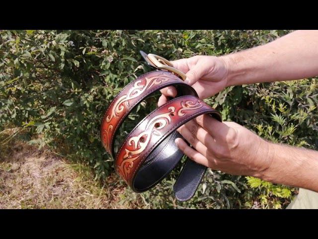 Ремень мужской с монограммой "А". Изделия из кожи. СКСтиль.