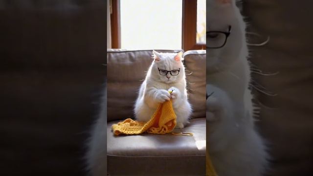 Котики вышивают