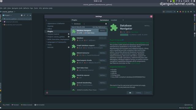 Как подключить базу данных в pycharm Database Navigator - смотреть ...
