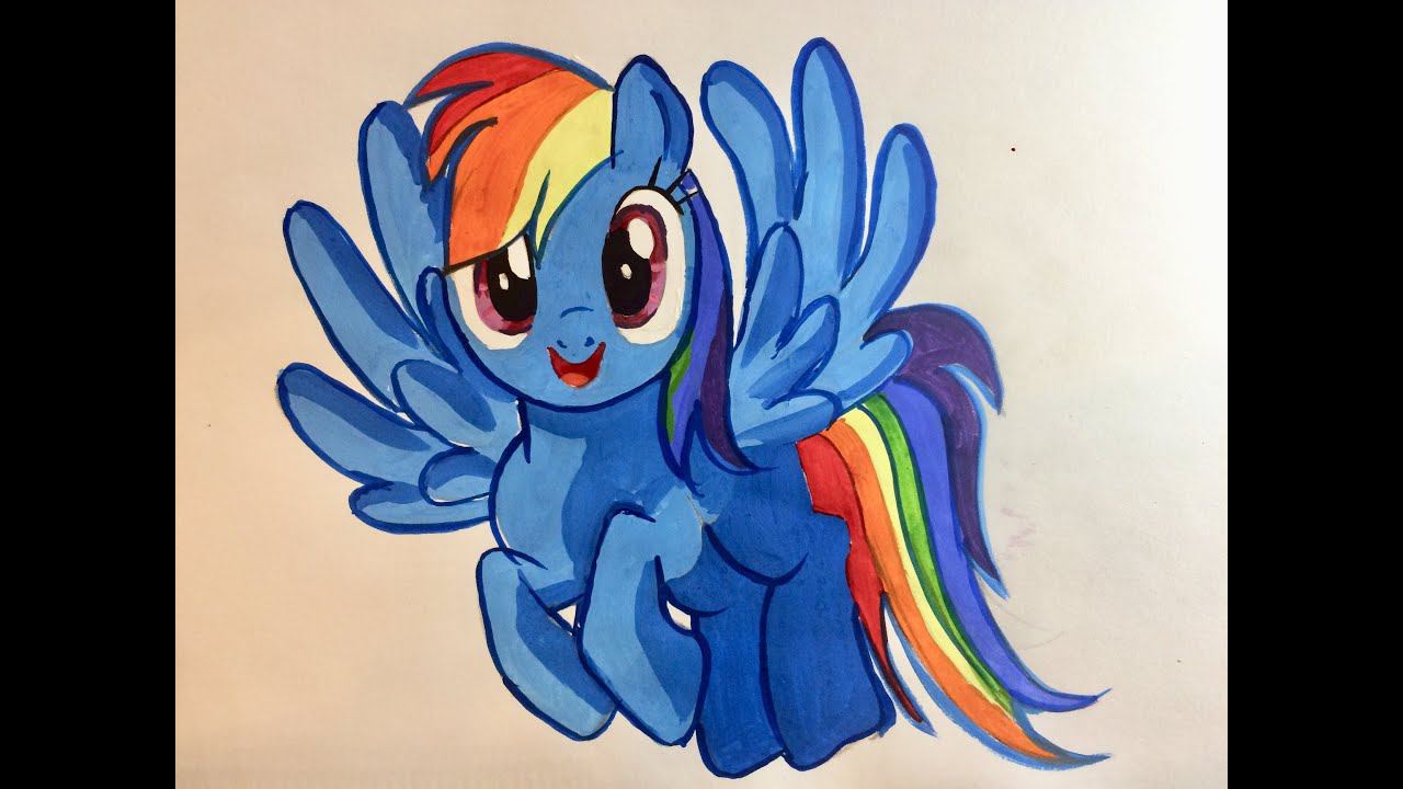 Как нарисовать Радугу Дэш из "Май литл пони"  (How to draw Rainbow Dash from My Little Pony)