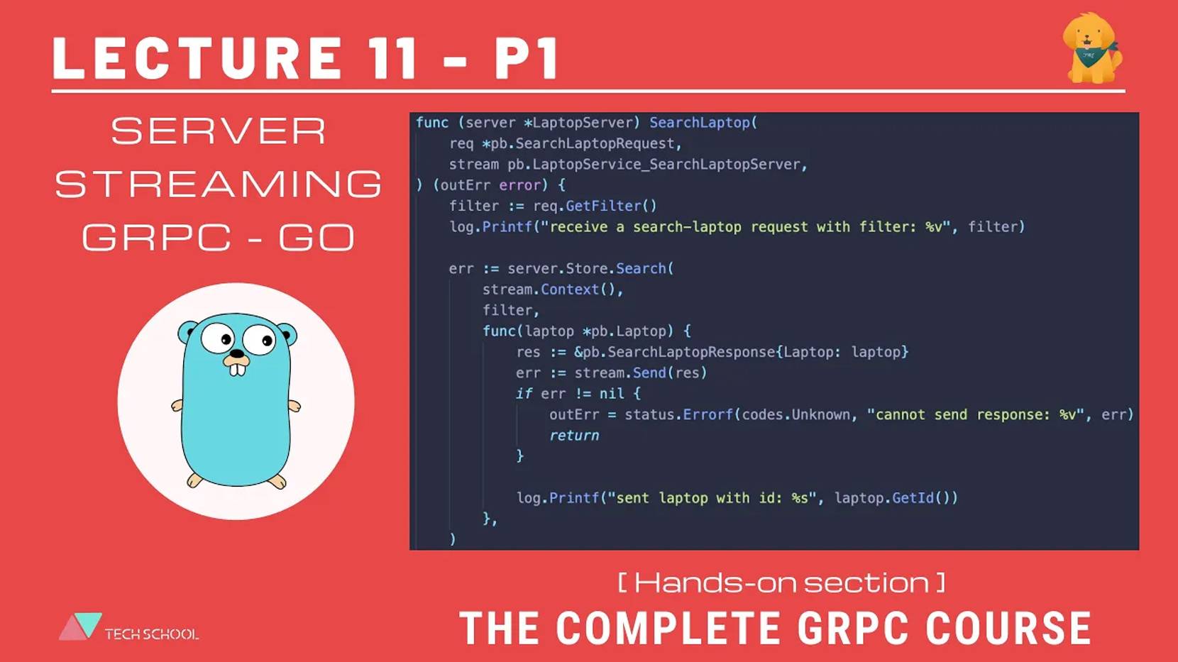TECH SCHOOL - [gRPC #11.1] Implement server-streaming gRPC API - Golang