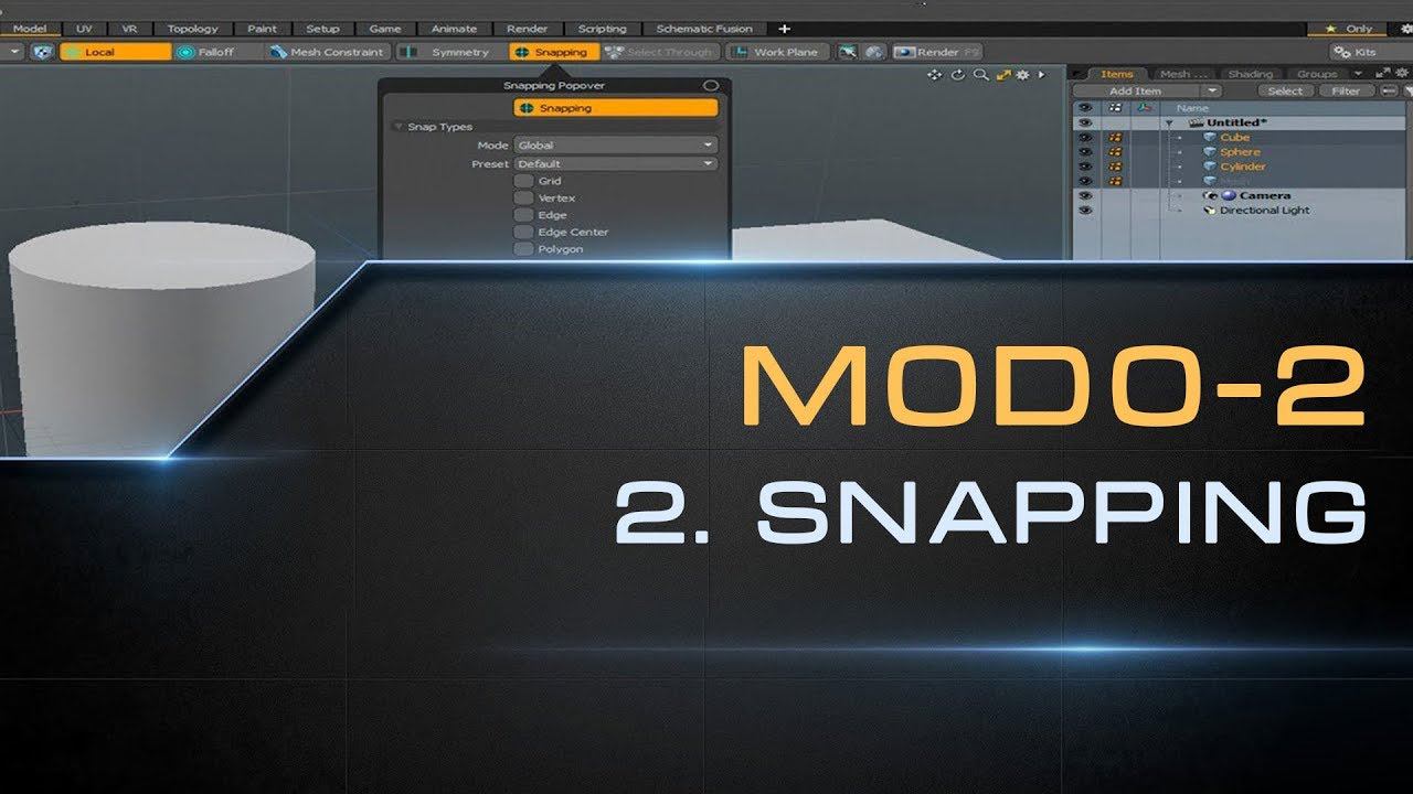 2. Snapping в Modo | Курс моделирования MODO-2