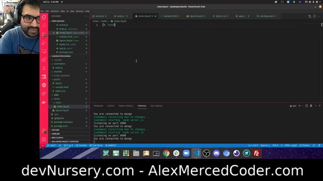 AM Coder - Liquidjs Mongoose Express Build 4 - Index Route – смотреть онлайн видео от Открытый ...