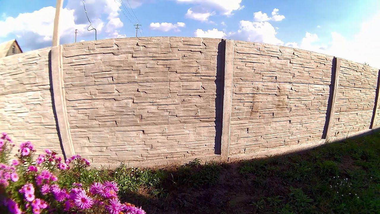 Установка железобетонного забора ч.12