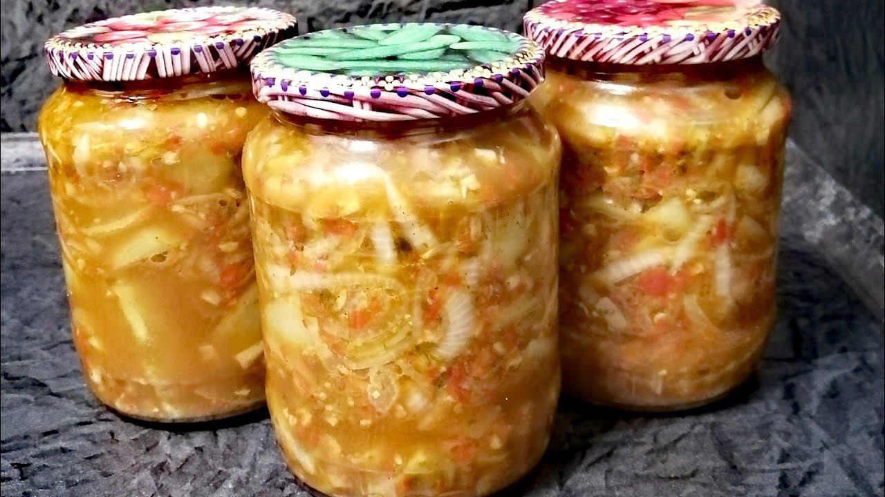 Салат из зелёных помидор по грузински на зиму