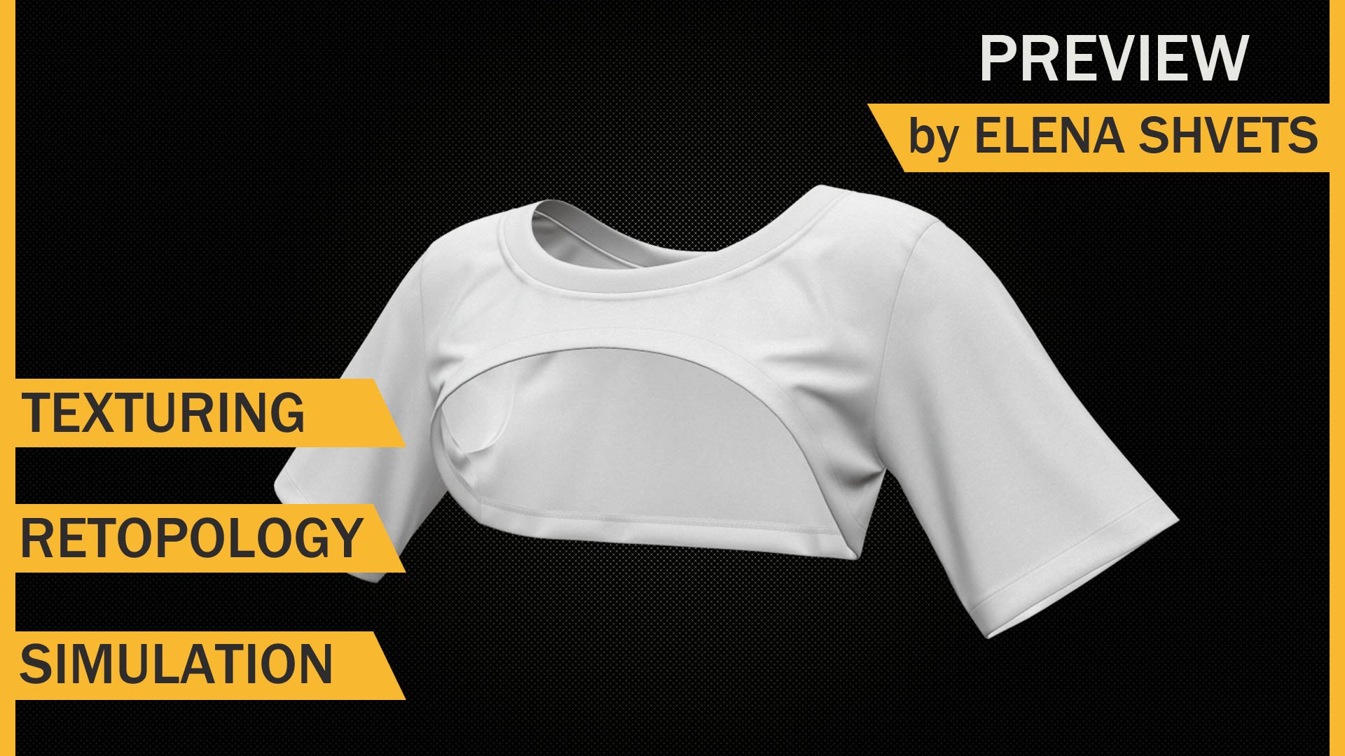 3D модель Футболка короткая женская (T-shirt Female 4v Project). Marvelous Designer Project.