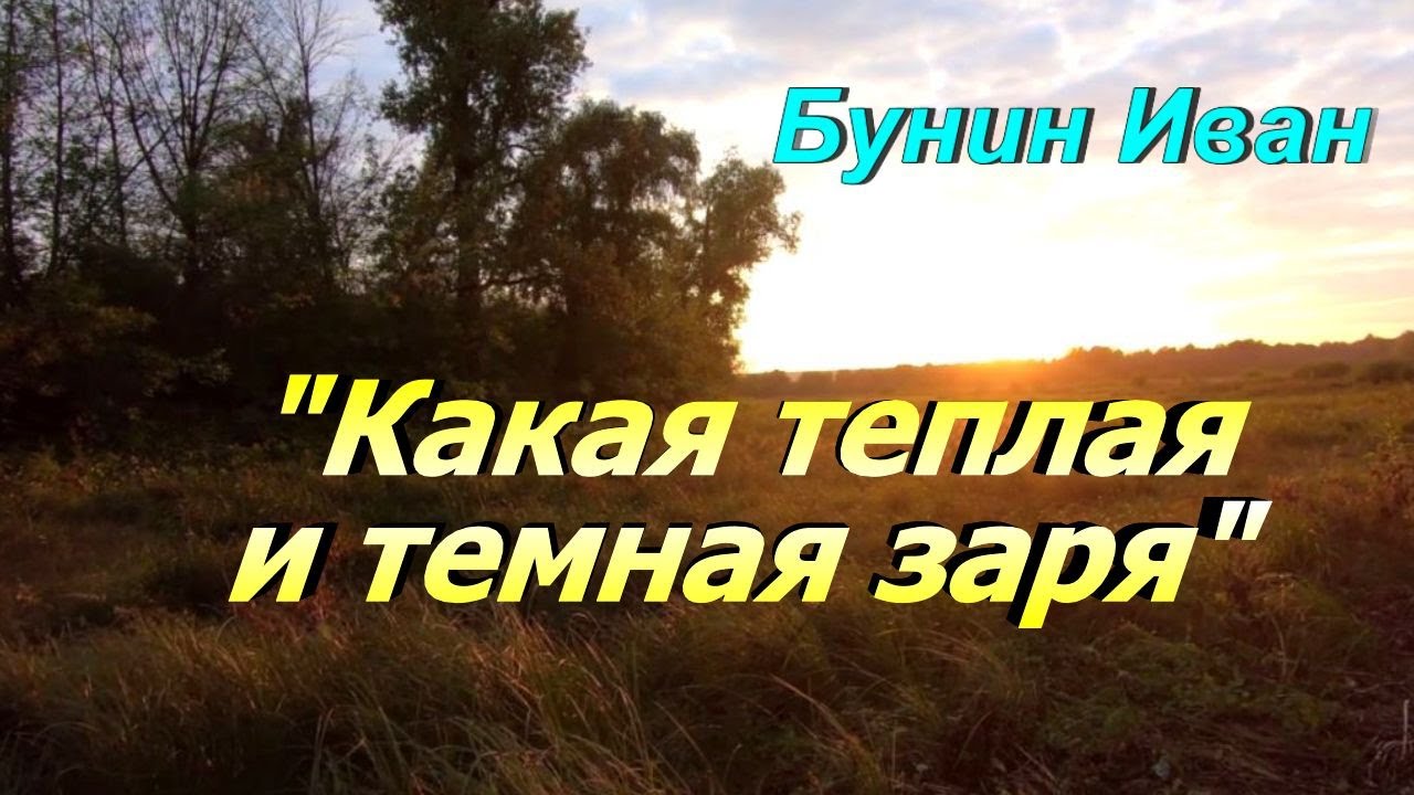 Стихотворение "Какая теплая и темная заря" Бунин Иван