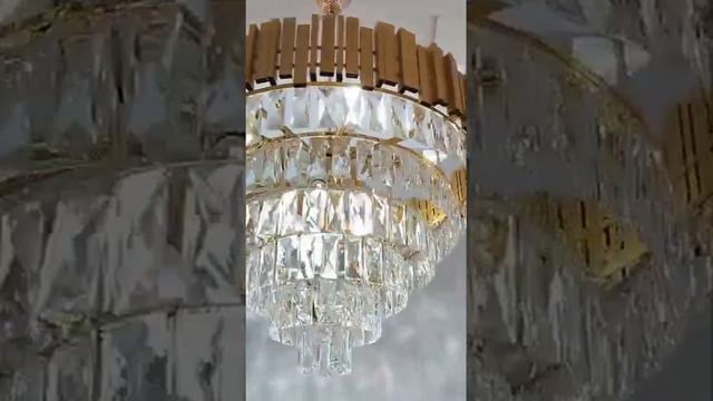 Pendente Lifes  Para Mesa Jantar Lustre De Cristal Redondo Dourado Bivolt