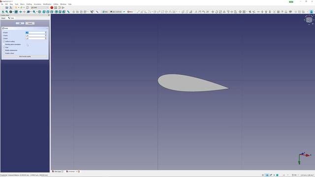 Fluid Simulation CFD  Airfoil NACA 0020  CAD creating  Part 1/3  FreeCad