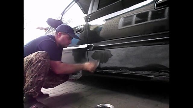Покраска левой бочины Opel Zafira A.