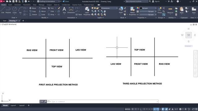 ORTHOGRAPHIC PROJECTION IN ENGINEERING DRAWING IN AutoCAD - смотреть ...