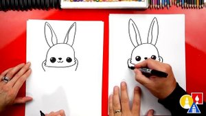 Как нарисовать кролика зайчика в шарфике How To Draw A Snow Bunny