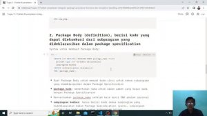 Praktek dan Penjelasan Integrasi Package, Procedure, Function, dan Exception Handling