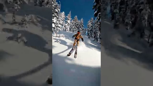 Спуск на горных лыжах
