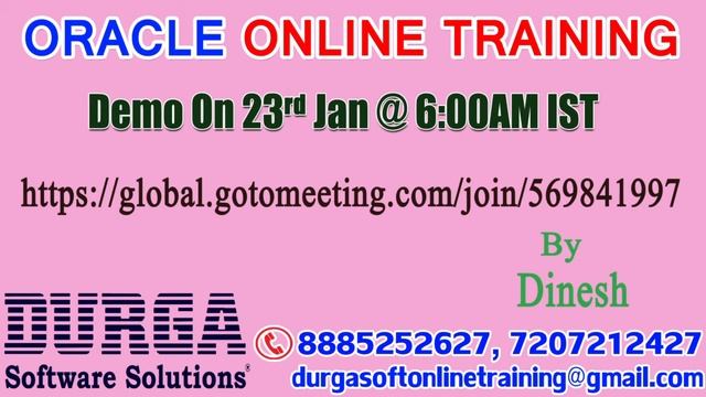 Oracle Online training by Dinesh Demo on 23rd Jan @ 6:00AM IST – смотреть видео онлайн от ...