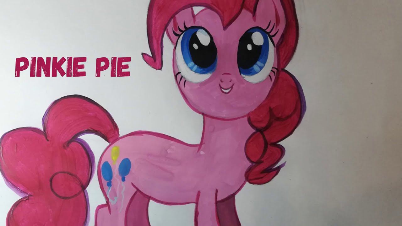 Как нарисовать пони Пинки Пай гуашью (How to draw Pinkie Pie)