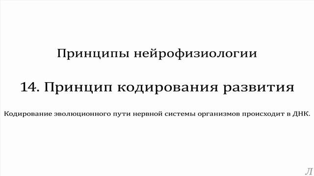 9.14 Принципы нейрофизиологии. Принцип кодирования развития