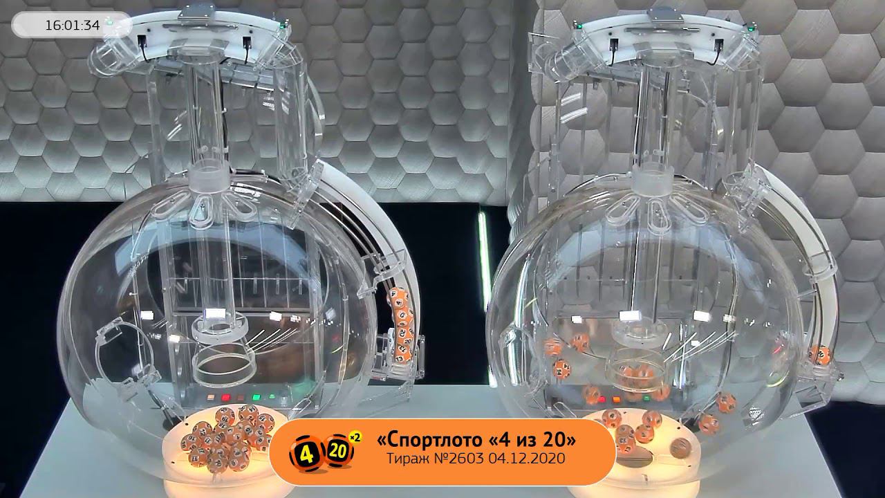 Столото представляет | Лотерея «Спортлото «4 из 20». Тираж № 2603 от 04.12.2020 г.