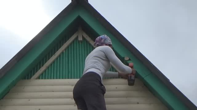 Обновление фронтона домика блокхаусом