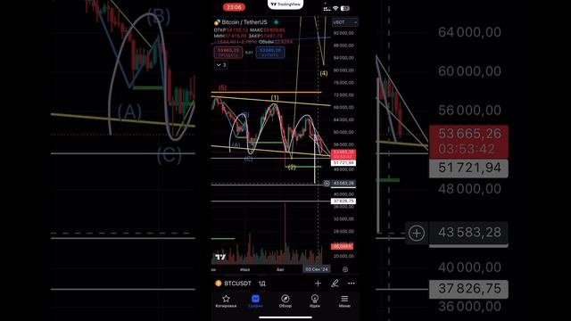ТЕХ АНАЛИЗ #BTC ЗА 1 МИН 06.09.2024 #инвестиции #btc2024 #биткоин2024 #акции  #btcпрогноз #bitcoin