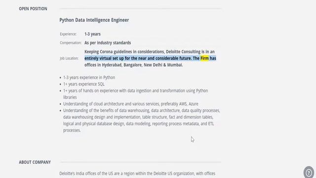 Deloitte Python Data Intelligence Engineer Hiring Challenge [Online ...