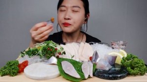 병어회 황새치 뱃살 리얼사운드 먹방 ASMR RAW BUTTERFISH & RAW SWORDFISH BELLY MUKBANG EATING SOUNDS NO TALKING