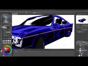 Drawing a blue car - Рисую авто #Car #Drawing #art #illustration #artwork #inspiration #speedpaint