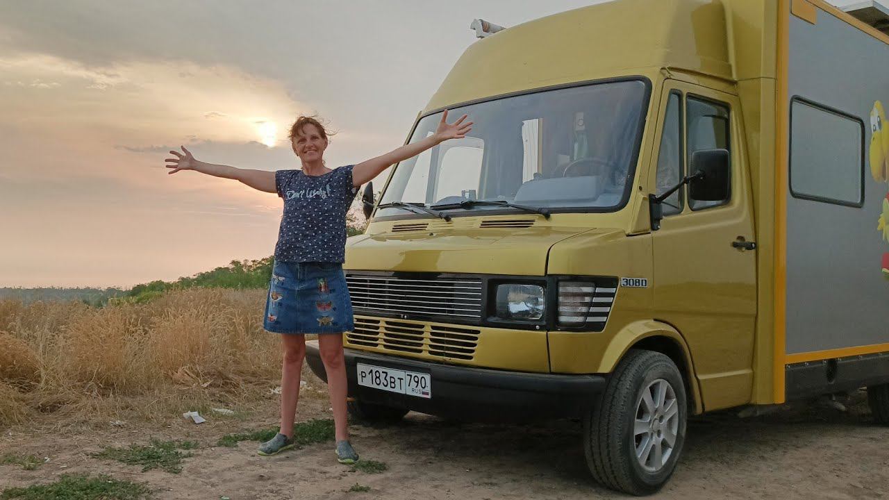 Такого дикого пляжа в районе Новороссийска вы не видели. автодом Мерседес 308