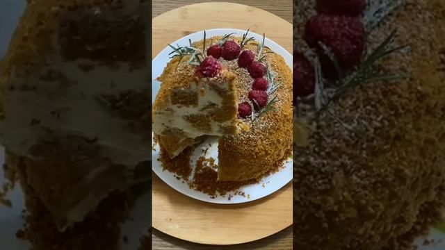 Медовик без раскатки коржей #какприготовить #рецепт