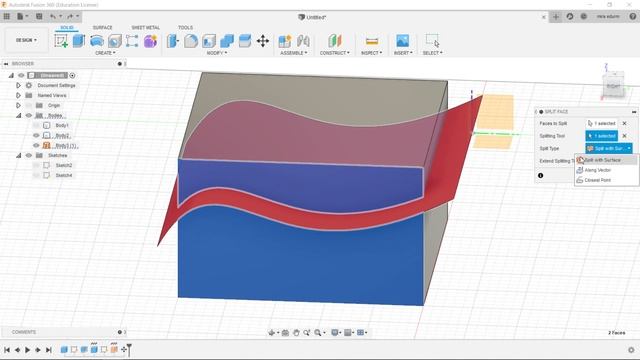19. Fusion 360. Инструменты  Offset Face ,  Replace Face ,  Split Face  и  Split Body