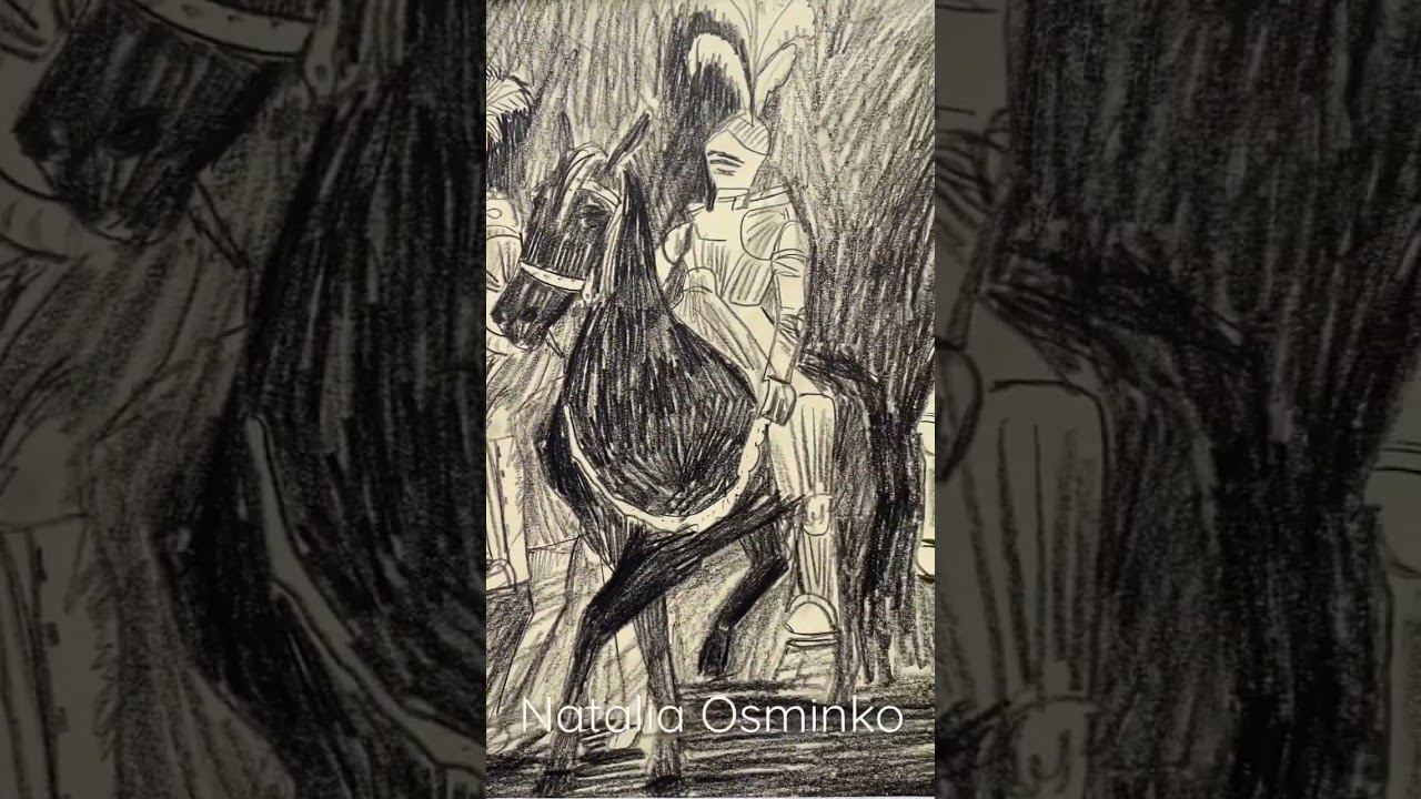 Графика оригинал «Рыцари», А4, картина