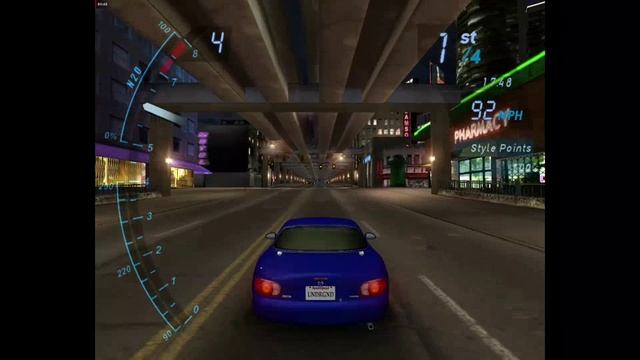 NFS Underground - Гонка 3 - Drag - 14th and Vine Reverse (без комментариев)