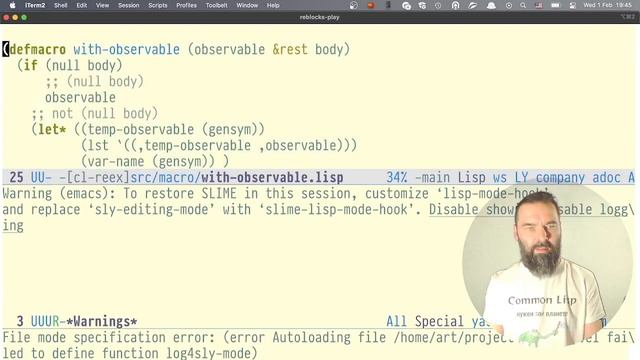 Обзор Common Lisp библиотеки CLREEX  Реактивное программирование и паттерн Observer