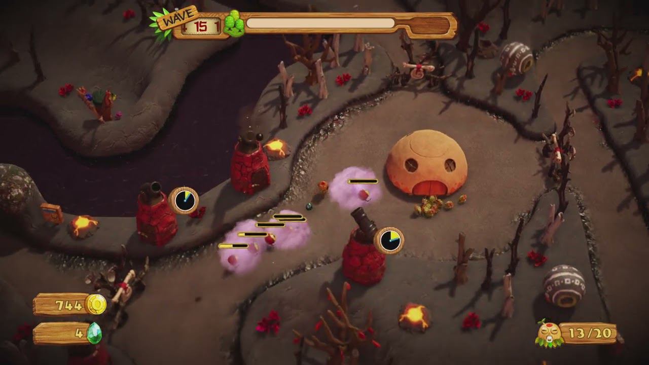 PixelJunk™ Monsters 2 - Косиножка против 4 пулеметов 4lvl