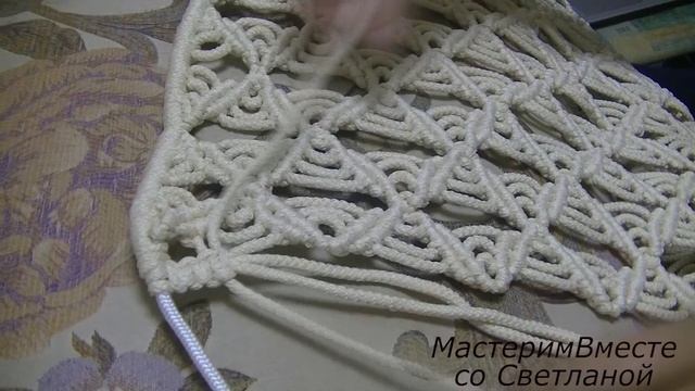 Кресло - качели в стиле макраме своими руками.