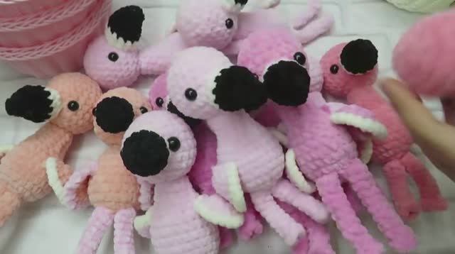 плюшевые зайчата, фламинго, мышонок по мк, подготовка к ярмарке 5, #амигуруми