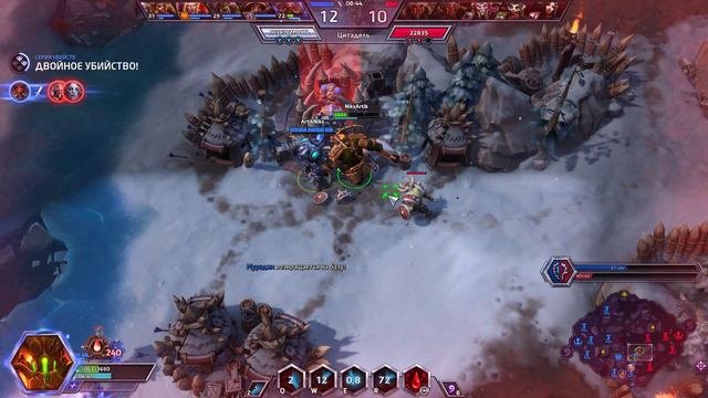 Дуэт в хотс на победу в соревновательном матче Heroes of the Storm с мясником и рэйнором|ХБИД