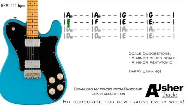 Bluesy Groove Guitar Backing Track Jam in A minor