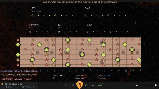 Epic Funky Minor Blues Backing Track _ Guitar Jam Track (B Minor _ 85 BPM)