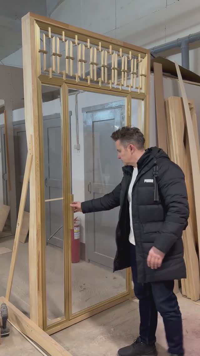 Стеклянная латунная дверь для душевой