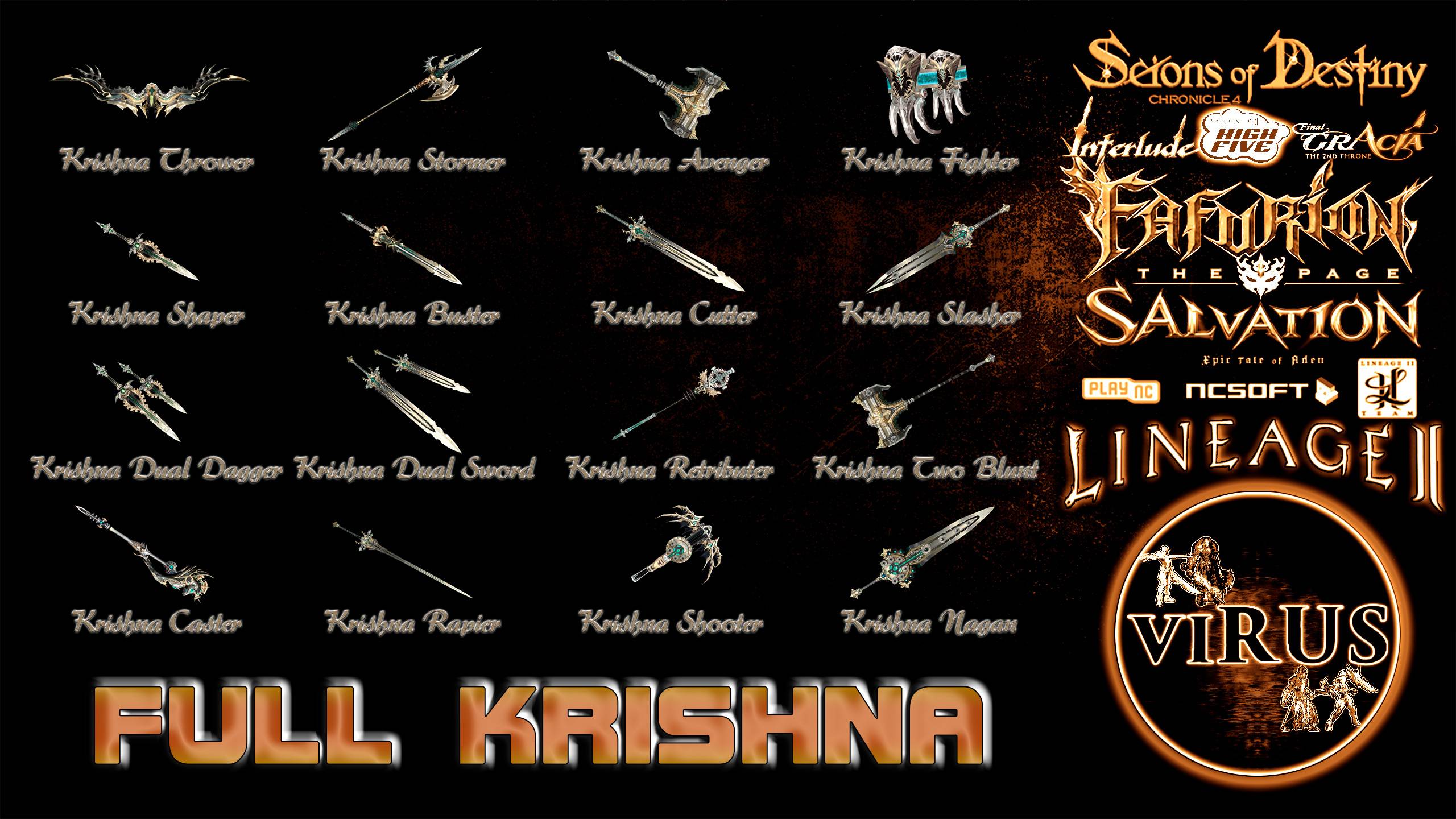 Full Set of Krishna Weapons. LINEAGE II. Any Chronicles ◄√i®uS►