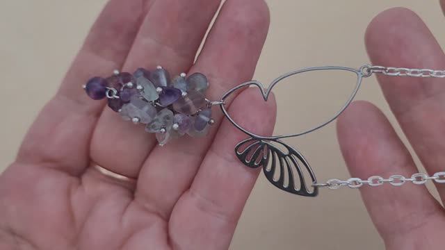 Как сделать гроздь из бусин. Схема. Каменная крошка .#necklace #handmade_jewellery