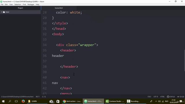 37. learn html sections