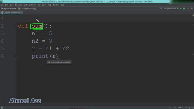 26.Python tutorial Concept Function