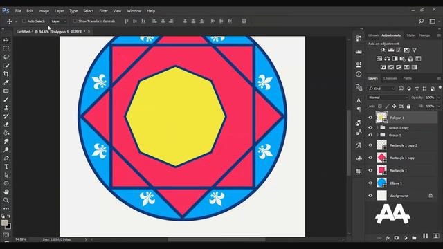 08.08 - حل تمرين رسم الاشكال -- كورس فوتوشوب - Photoshop Course l Task 1 Solution
