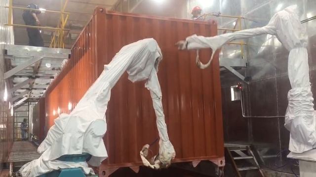 Распыление на переднюю стенку контейнера